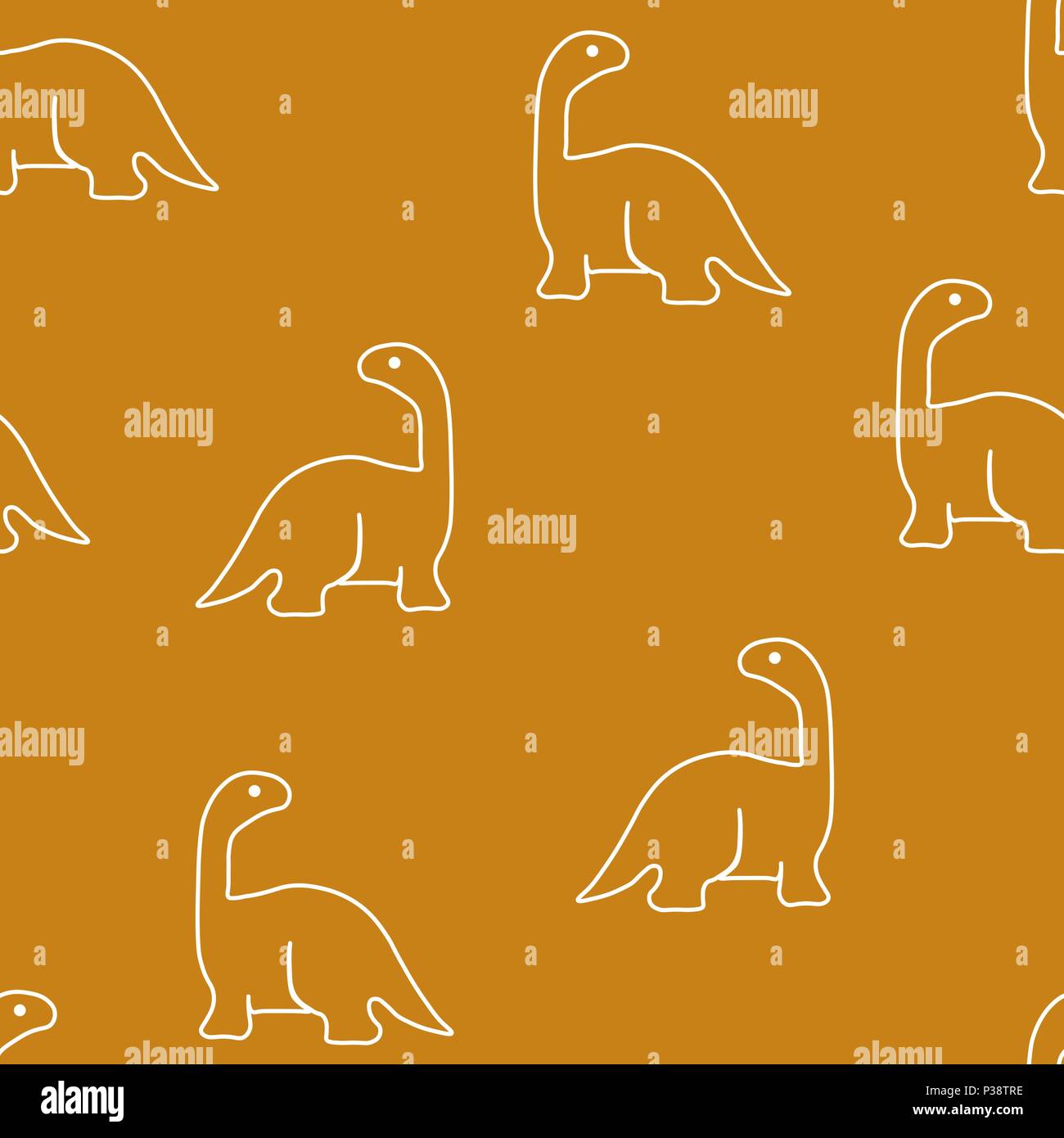 Dinosaur brachiosaurus pattern seamless. Vector illustration. Brown ...