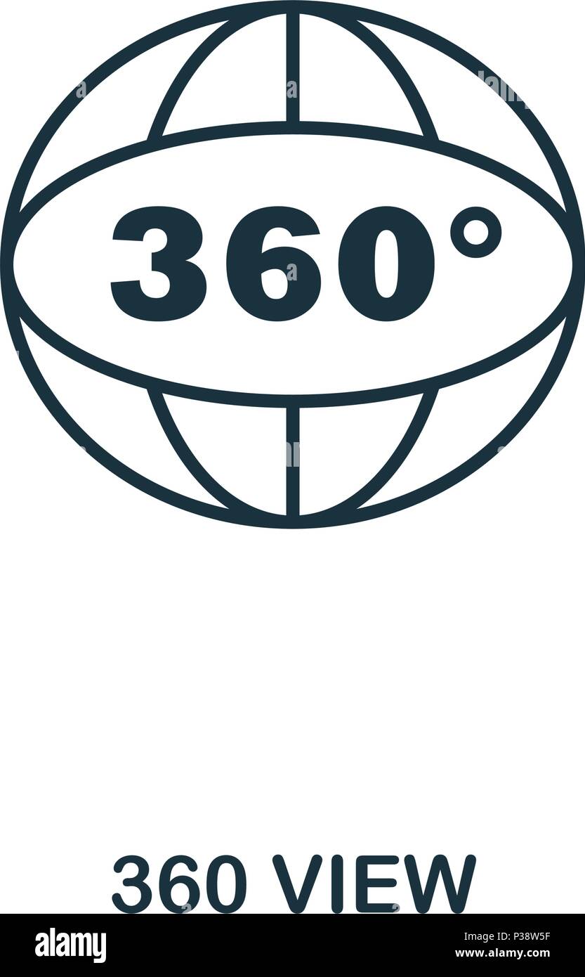 360 View icon. Mobile app, printing, web site icon. Simple element sing ...