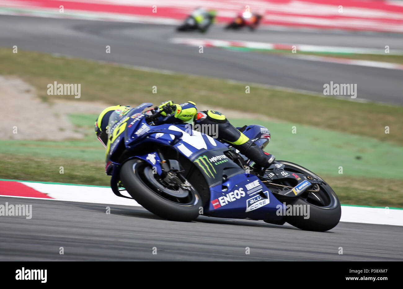 Barcelona -17th June 2018- SPAIN: Valentino Rossi (Yamaha) during the ...