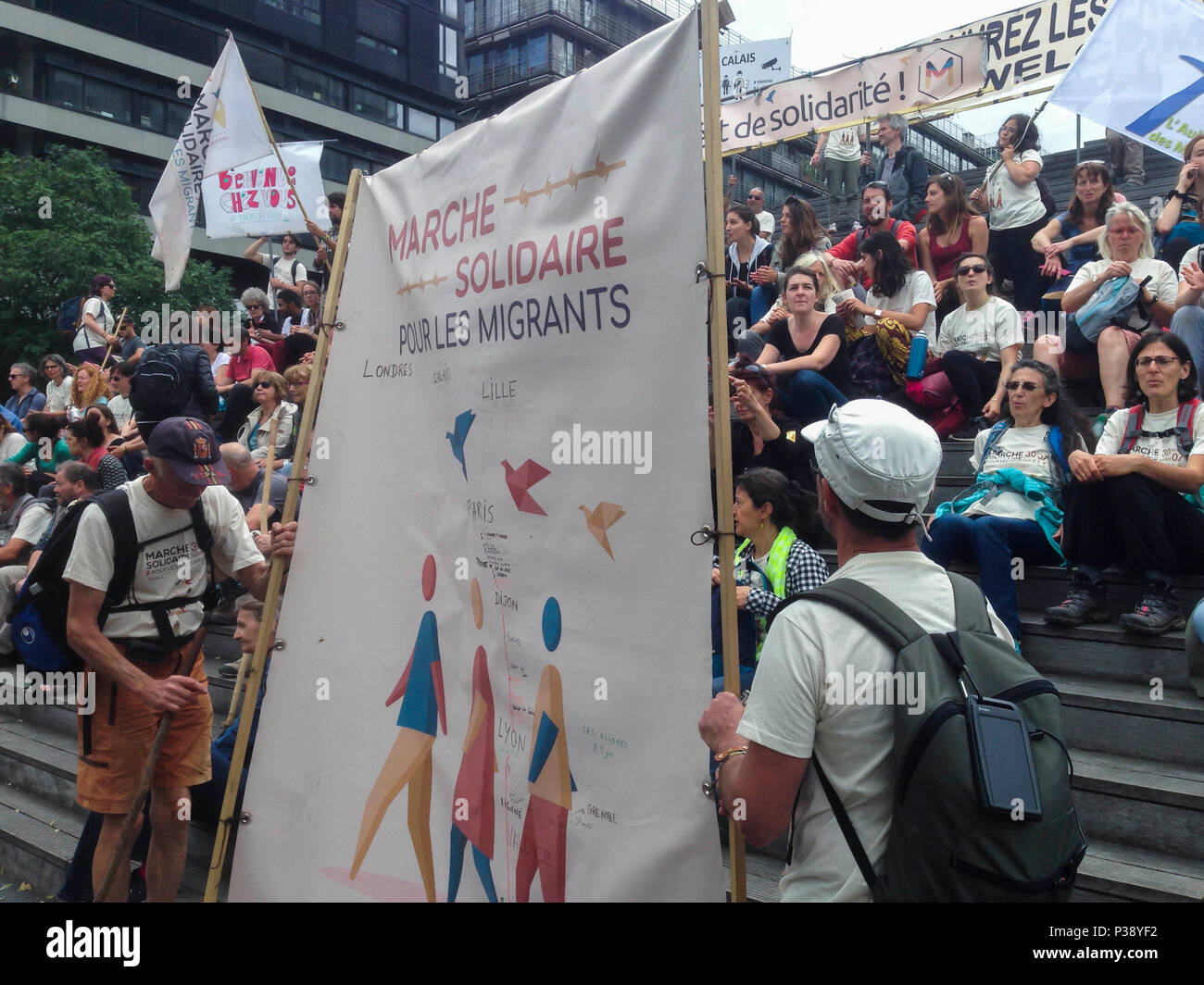 Paris, France. French Protest Poster, Solidarity March for Migrants ...