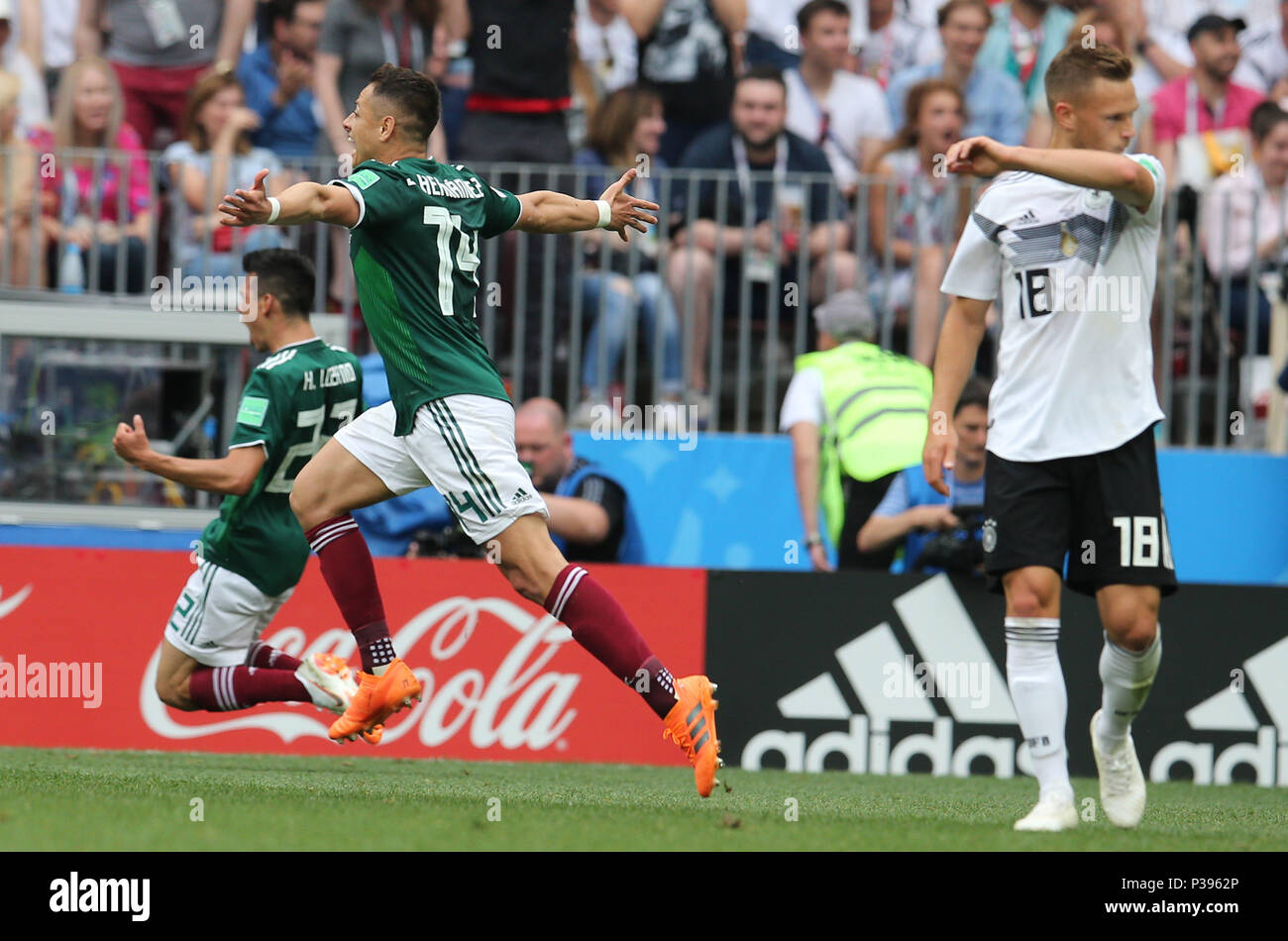Moscow, Russia. 17th Jun, 2018. Lozano score the gol during the Fifa ...