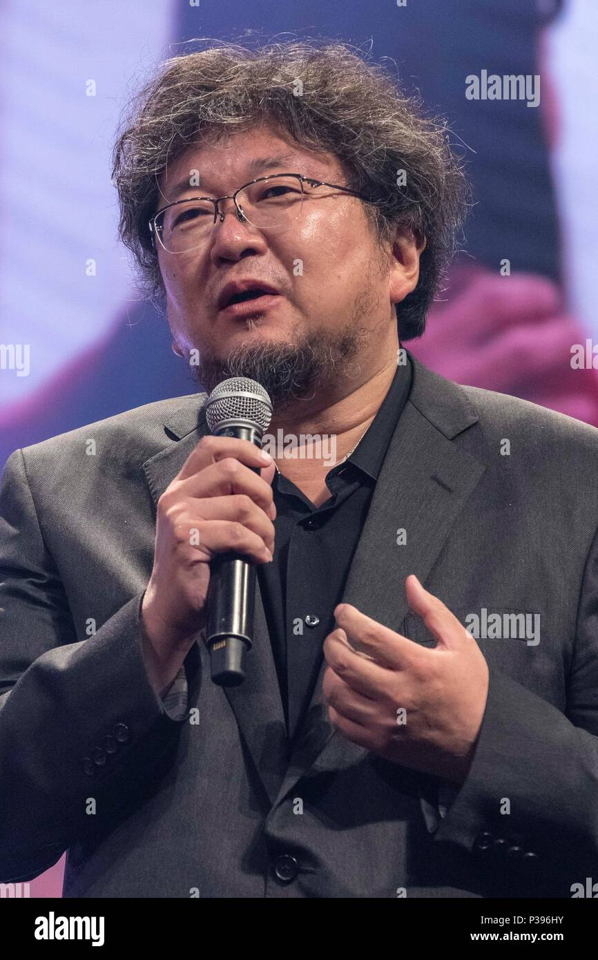 Japanese director Shinji Higuchi speaks during the Short Shorts Film ...