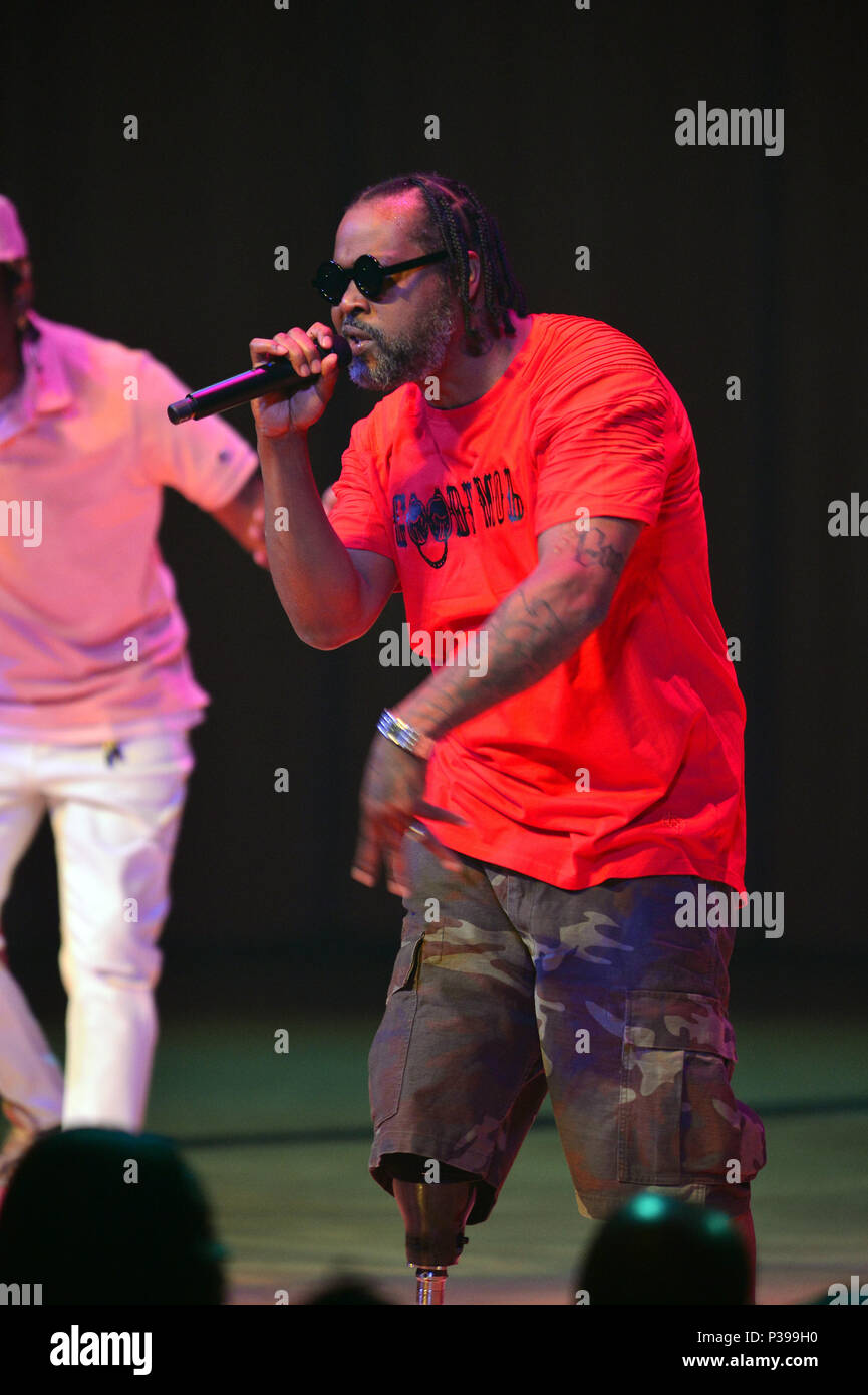 Miami, FL, USA. 16th June, 2018. Khujo of Goodie Mob performs at ...