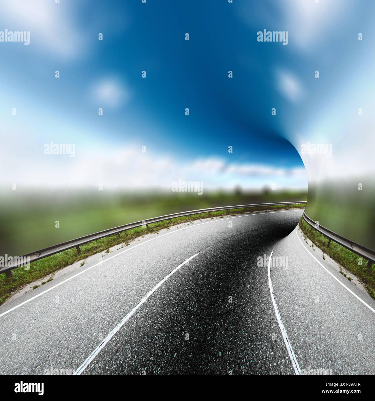 Landscape road tunnel Stock Photo - Alamy