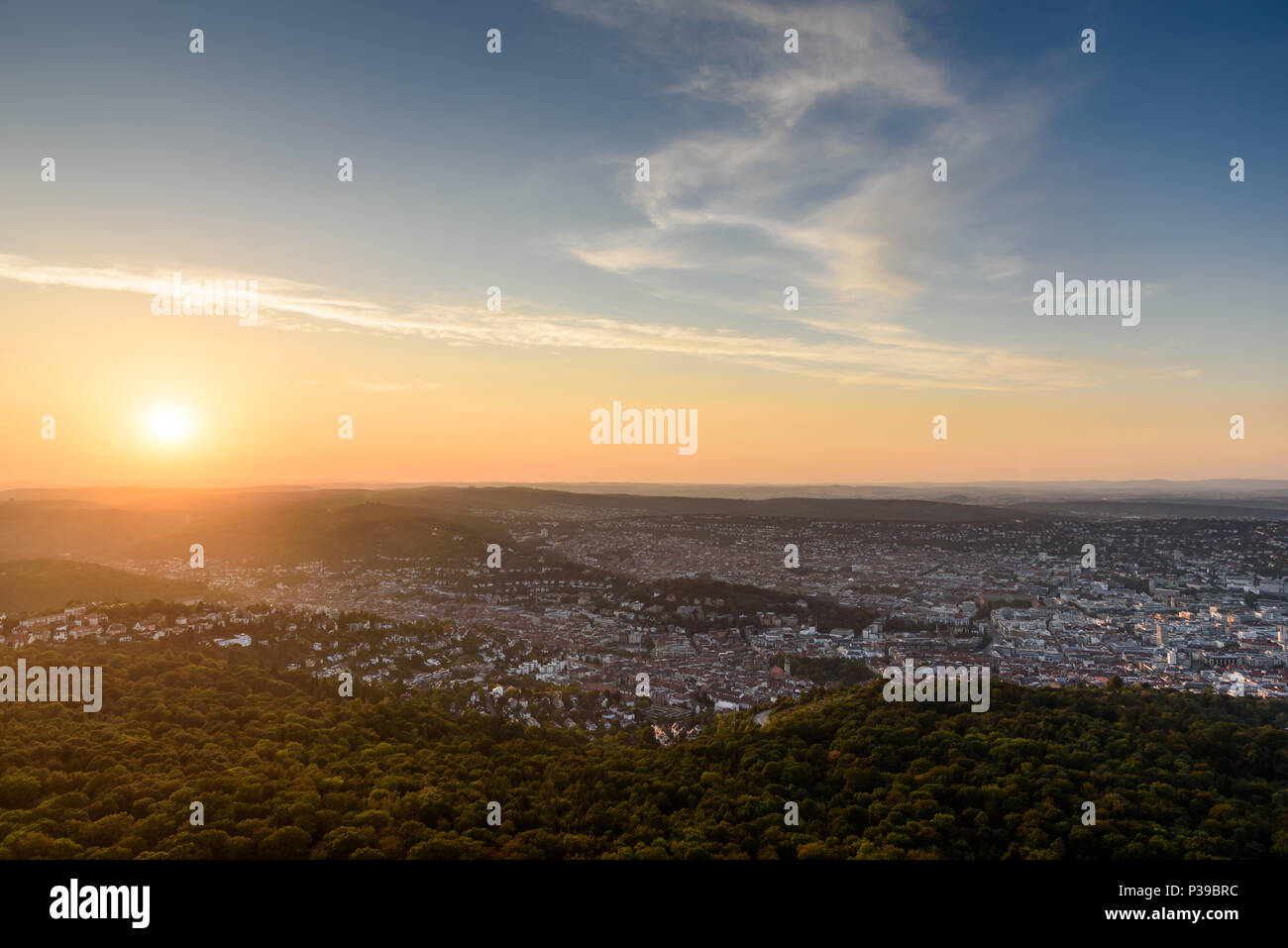 Beautiful Sunset at Stuttgart City, Germany Stock Photo - Alamy