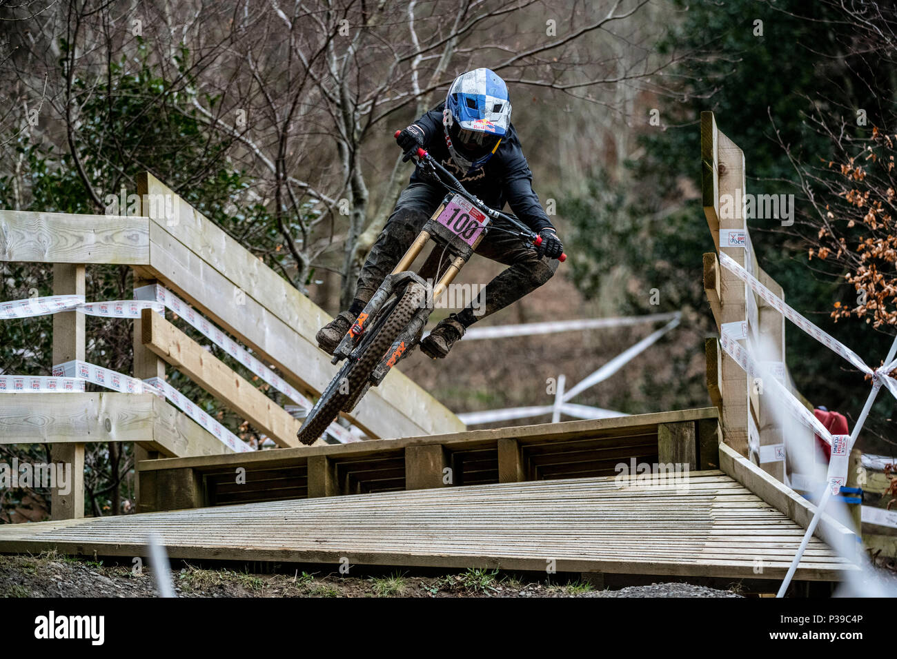 Professional downhill mountain biker Tahnee Seagrave competing in the ...