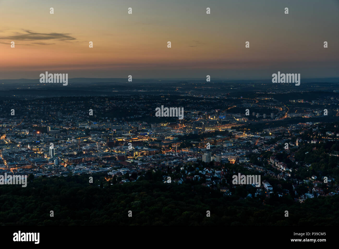 Stuttgart City at night in the summer - Travel Destinations in Germany ...
