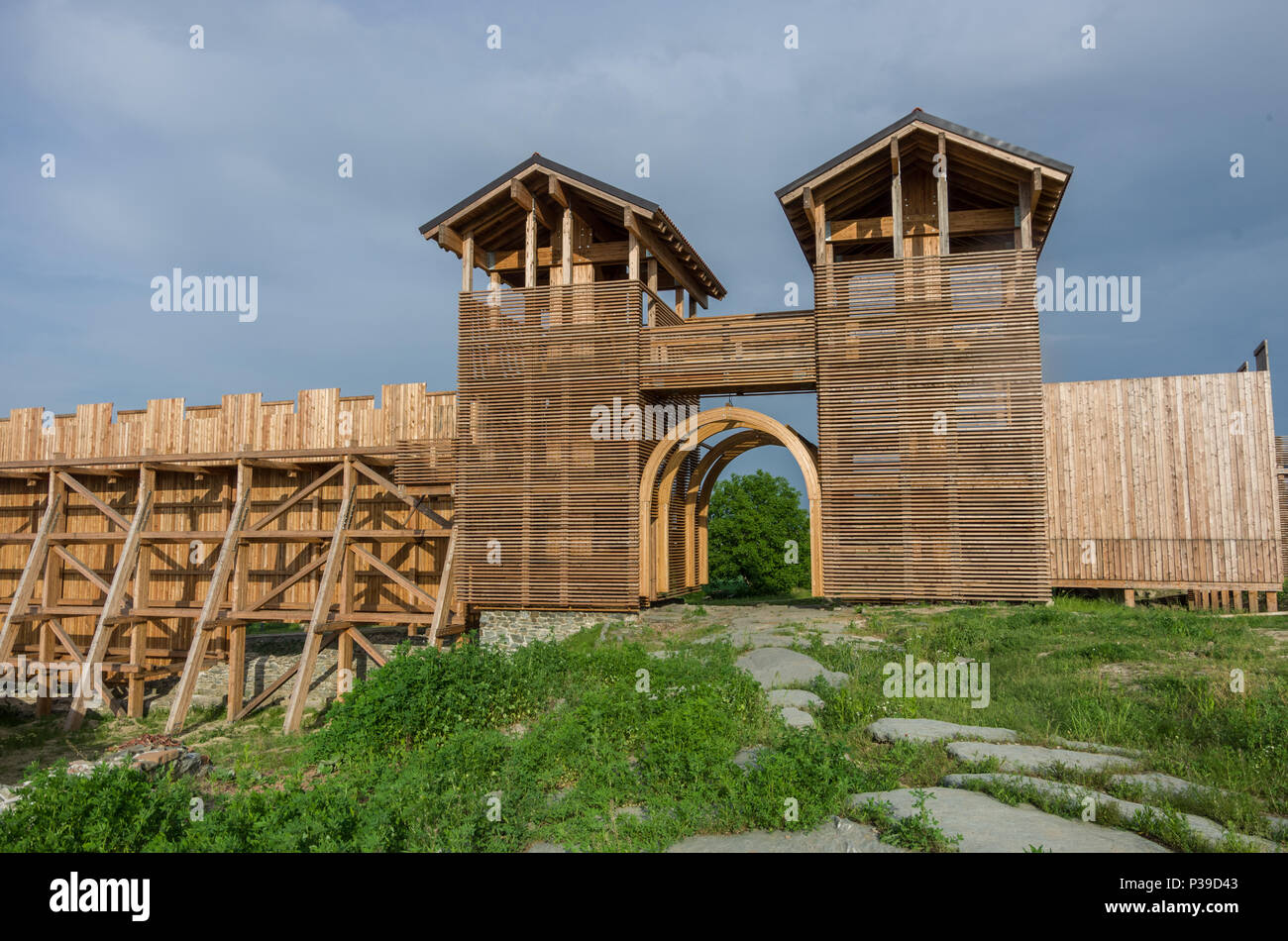 Reconstruction of Roman amphitheater in the Roman city of Viminacium in ...