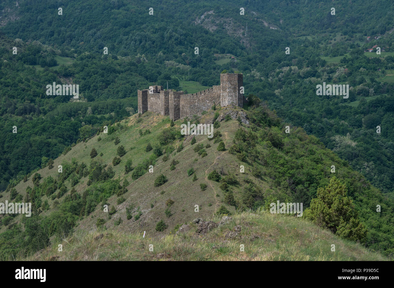 Medieval fortress Maglic on mountain cliff, Serbia Stock Photo - Alamy