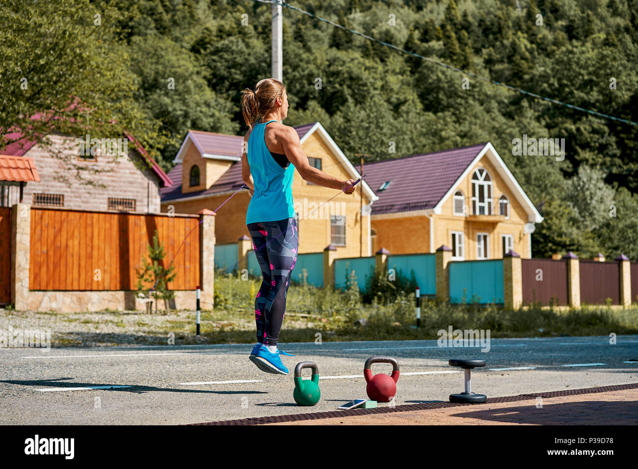 Jump skipping rope hi-res stock photography and images - Alamy