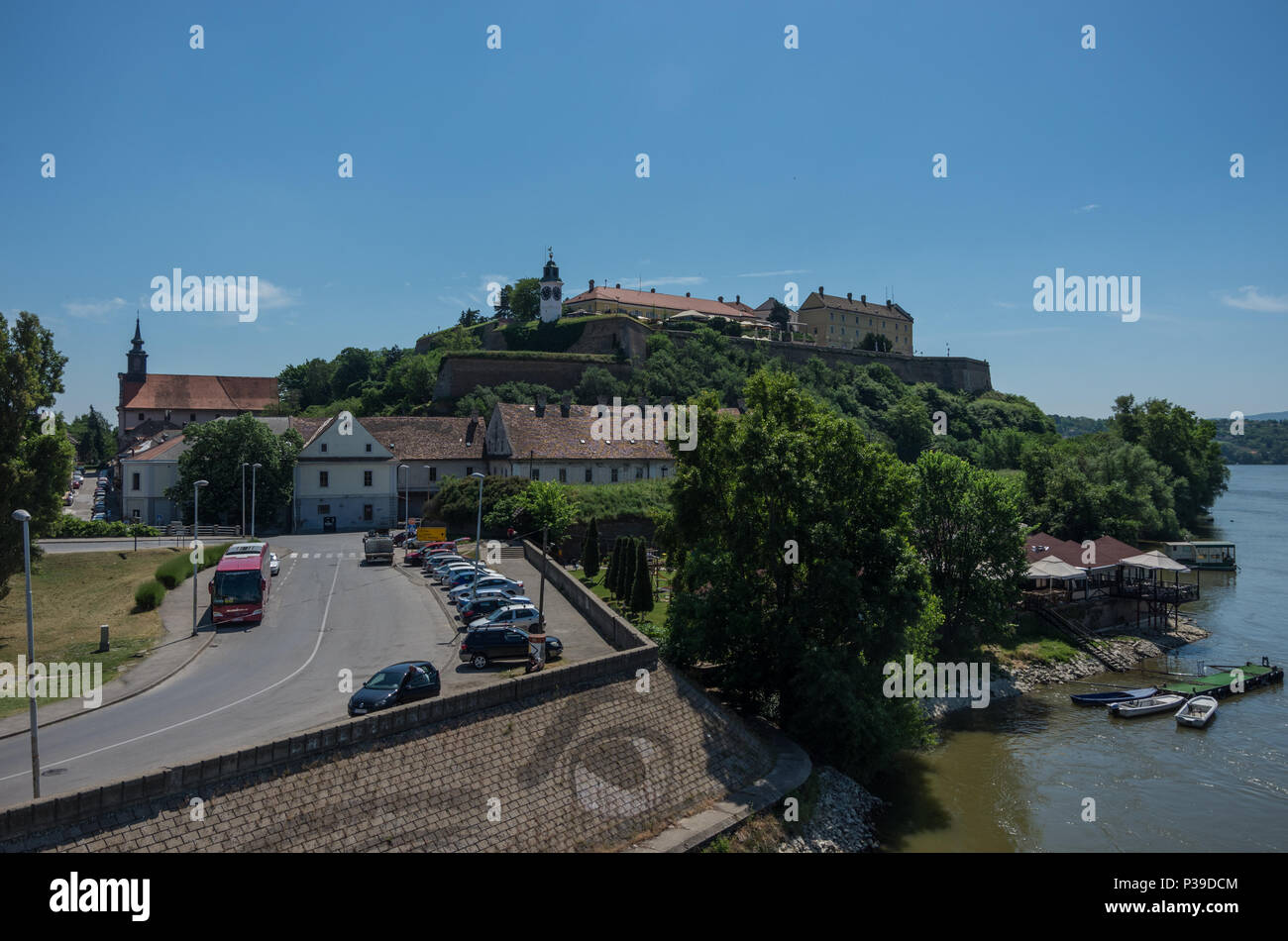 Novi Sad, Serbia - May 08, 2018: Petrovaradin Fortress over Danube ...