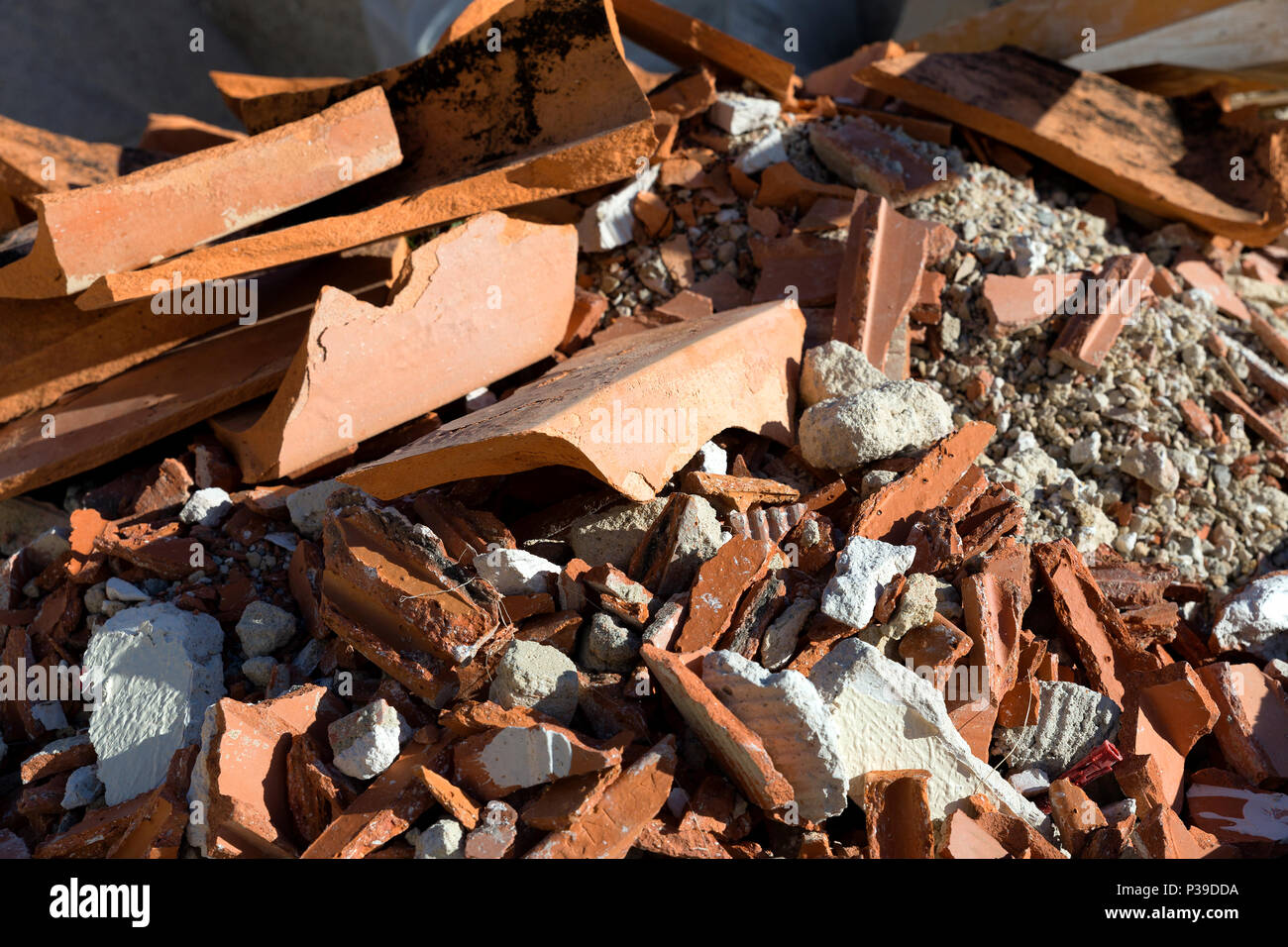 broken bricks and cement from demolished wall Stock Photo - Alamy