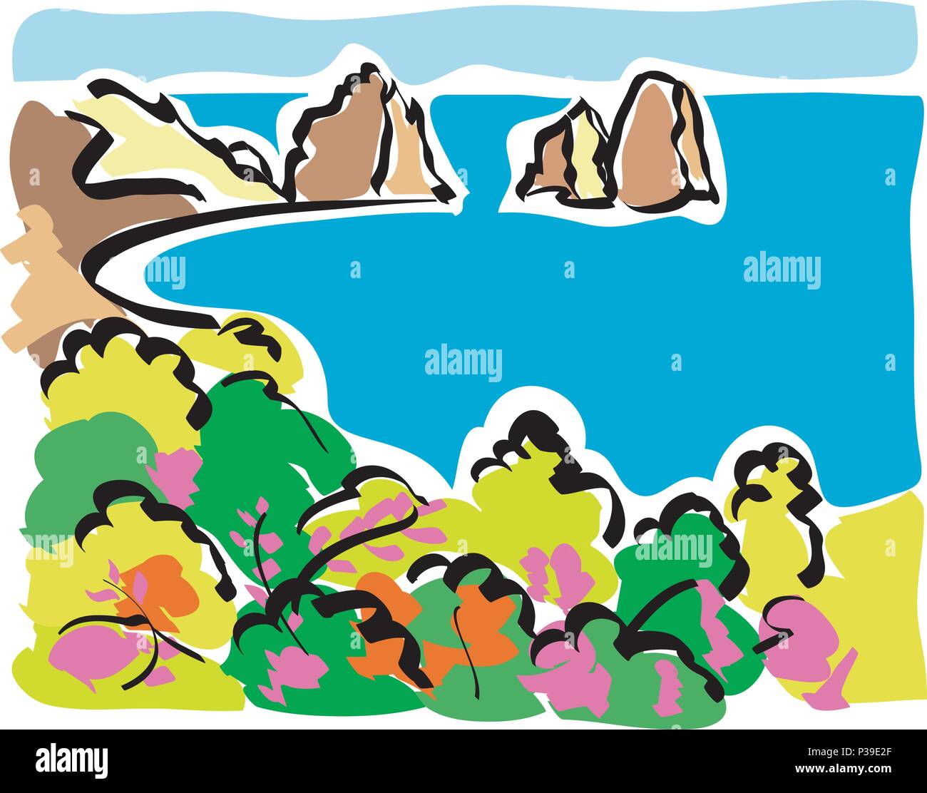 Capri faraglioni beach Stock Vector Images - Alamy