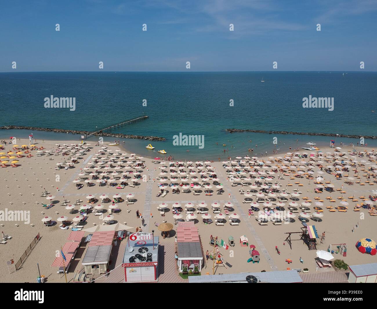 Aerial view of Rimini beach, Italy Stock Photo - Alamy