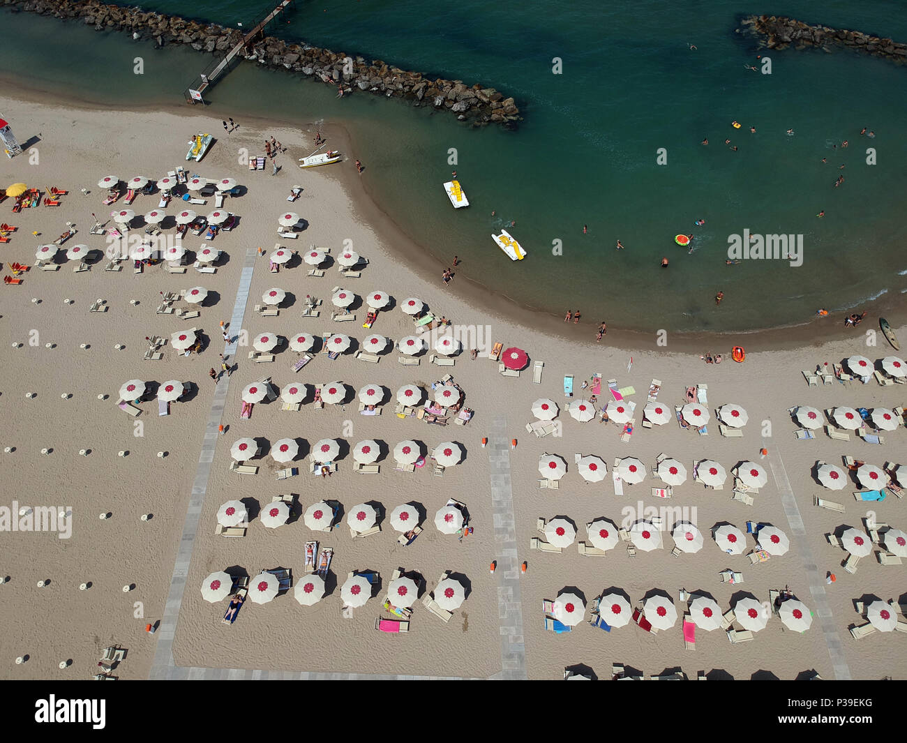 Aerial view of Rimini beach, Italy Stock Photo - Alamy