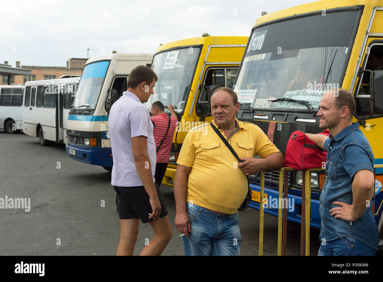 Odessa, Ukraine, passengers are waiting at the bus station Stock Photo ...