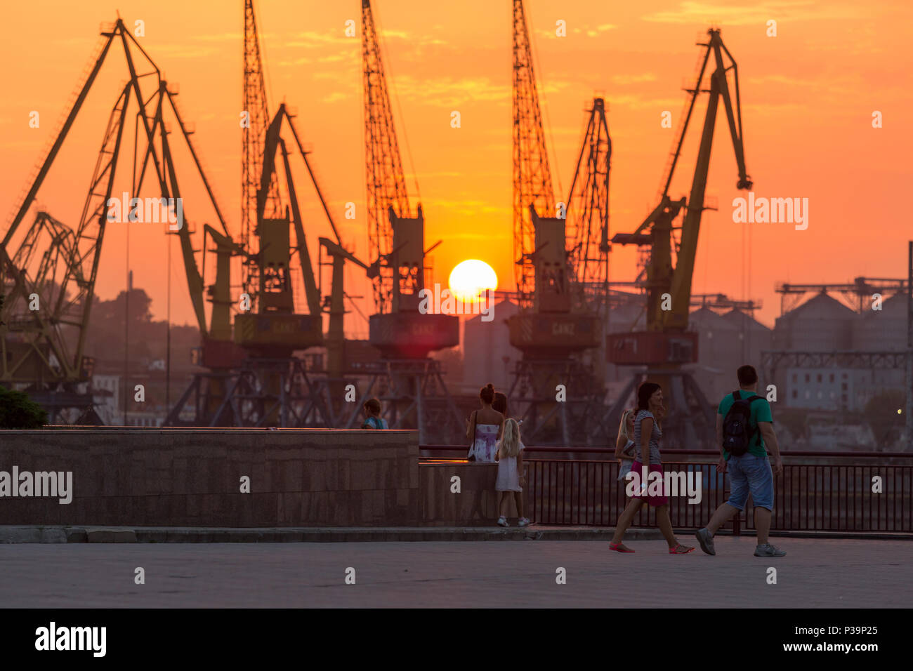 Odessa, Ukraine, sunset at the harbor Stock Photo - Alamy