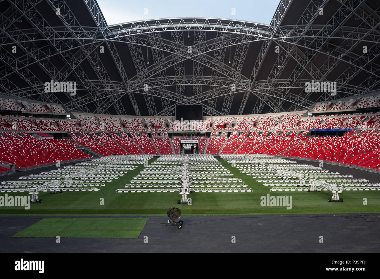 Singapore, Republic of Singapore, view of the National Stadium Stock ...