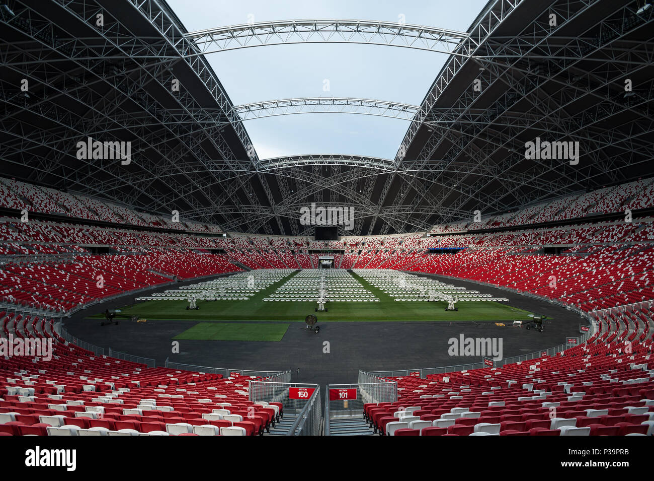 Singapore, Republic of Singapore, view of the National Stadium Stock ...