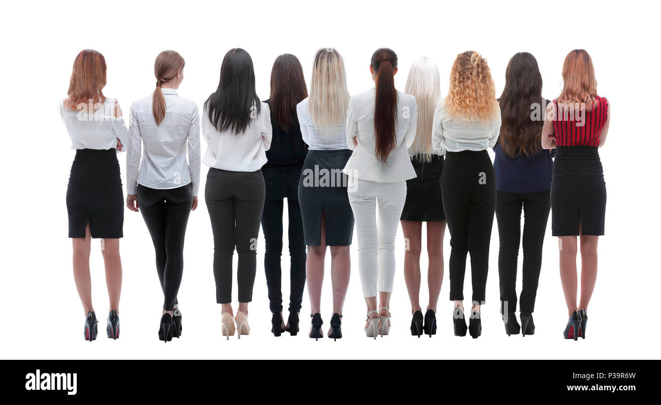 Back view group of business people. Rear view. Isolated over white ...
