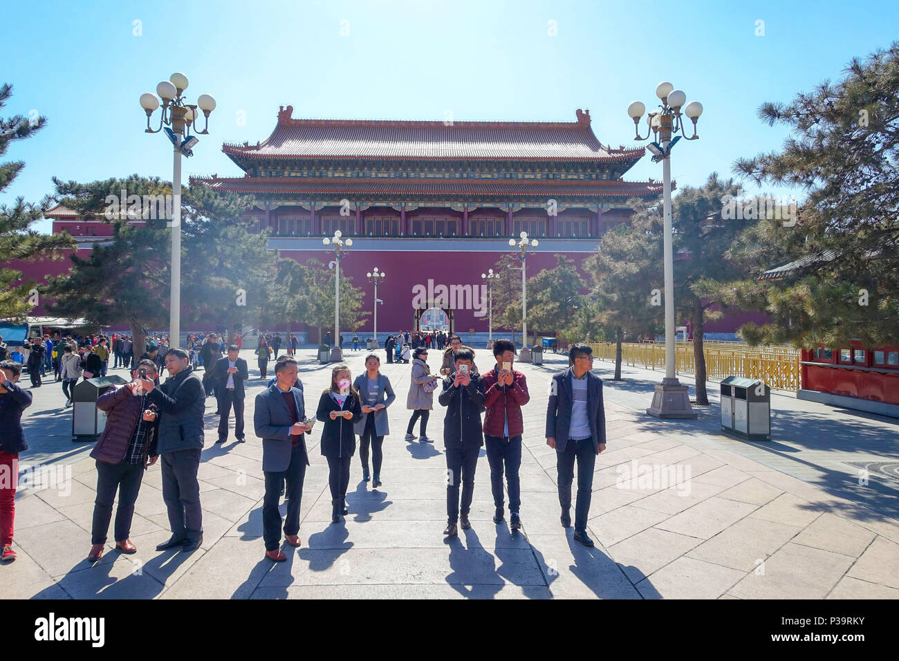 BEIJING, CHINA - MARCH 11, 2016: Forbidden City. Tourists across the ...