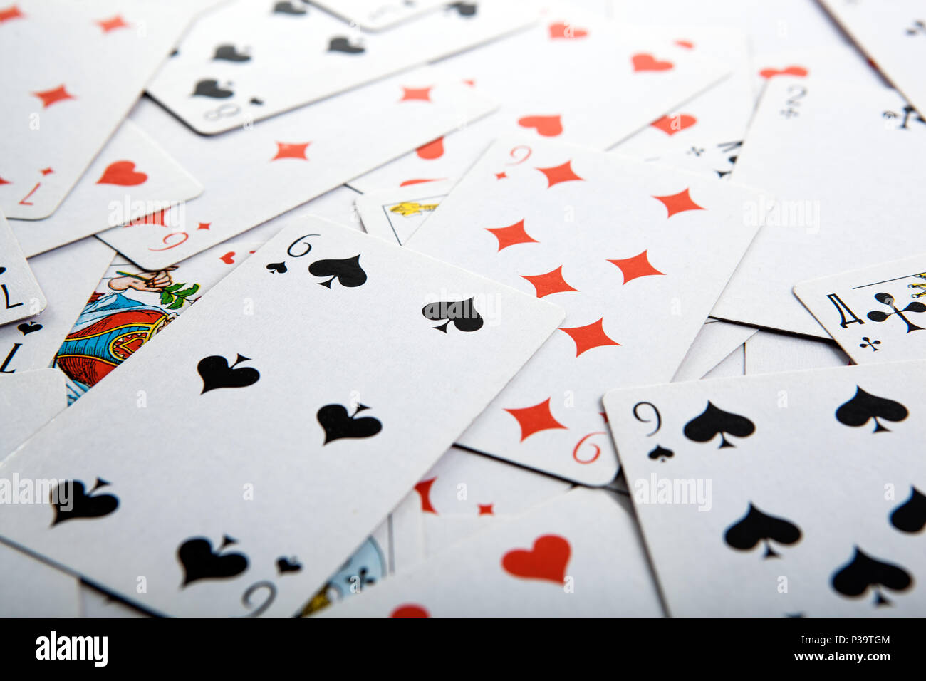 large pile of playing cards close up Stock Photo - Alamy