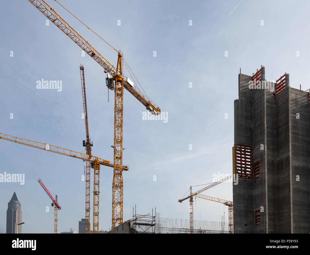 Frankfurt, Germany, construction site at the Frankfurt Messegelaende ...