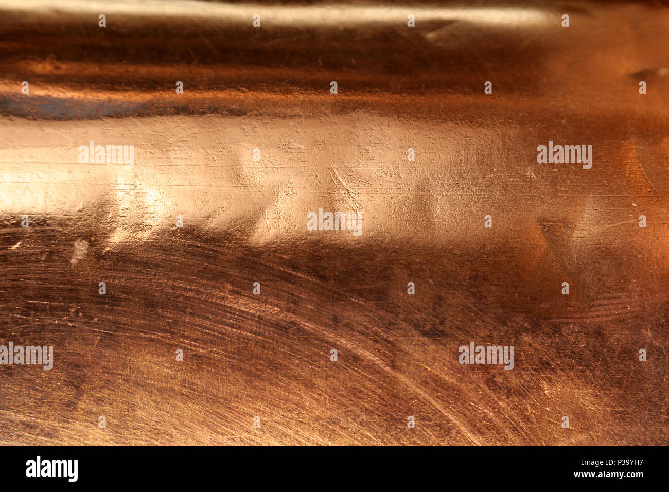 Scratched texture copper plating background close-up Stock Photo - Alamy