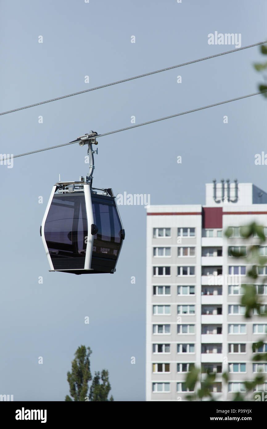 Berlin, Germany, cable car in the recreation park Marzahn Stock Photo ...