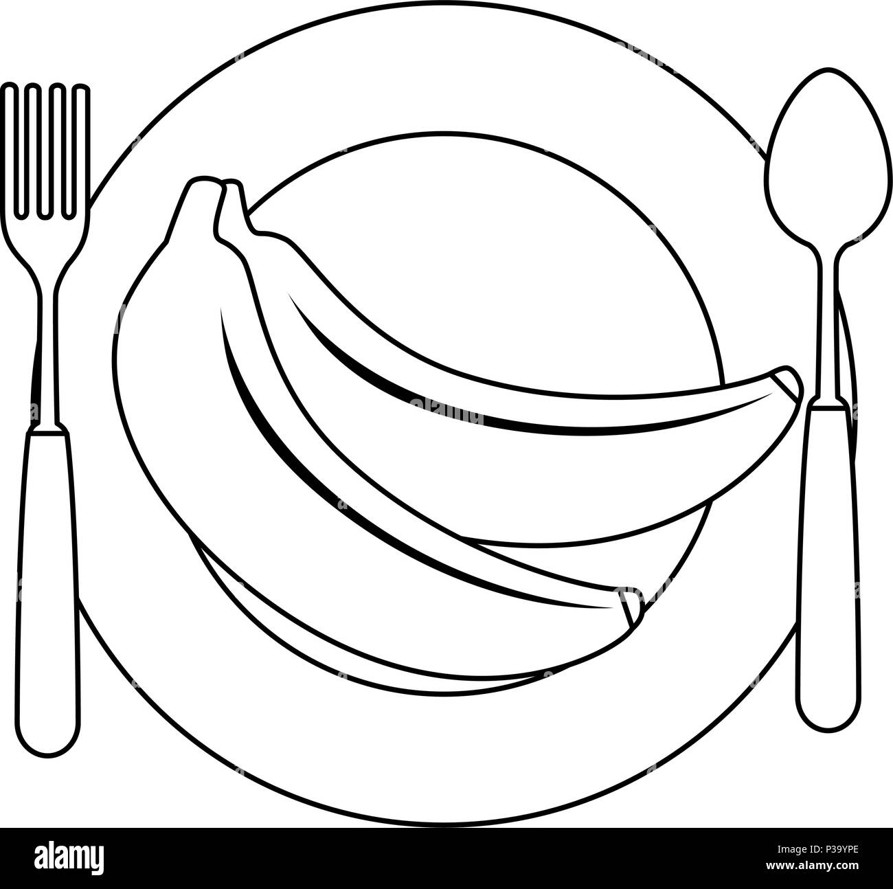 Banana plate Black and White Stock Photos & Images - Alamy