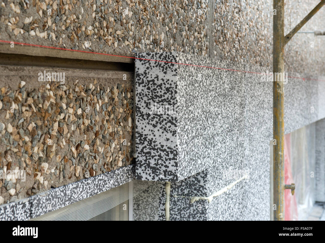 Berlin, Germany, installation of thermal insulation on a building Stock ...
