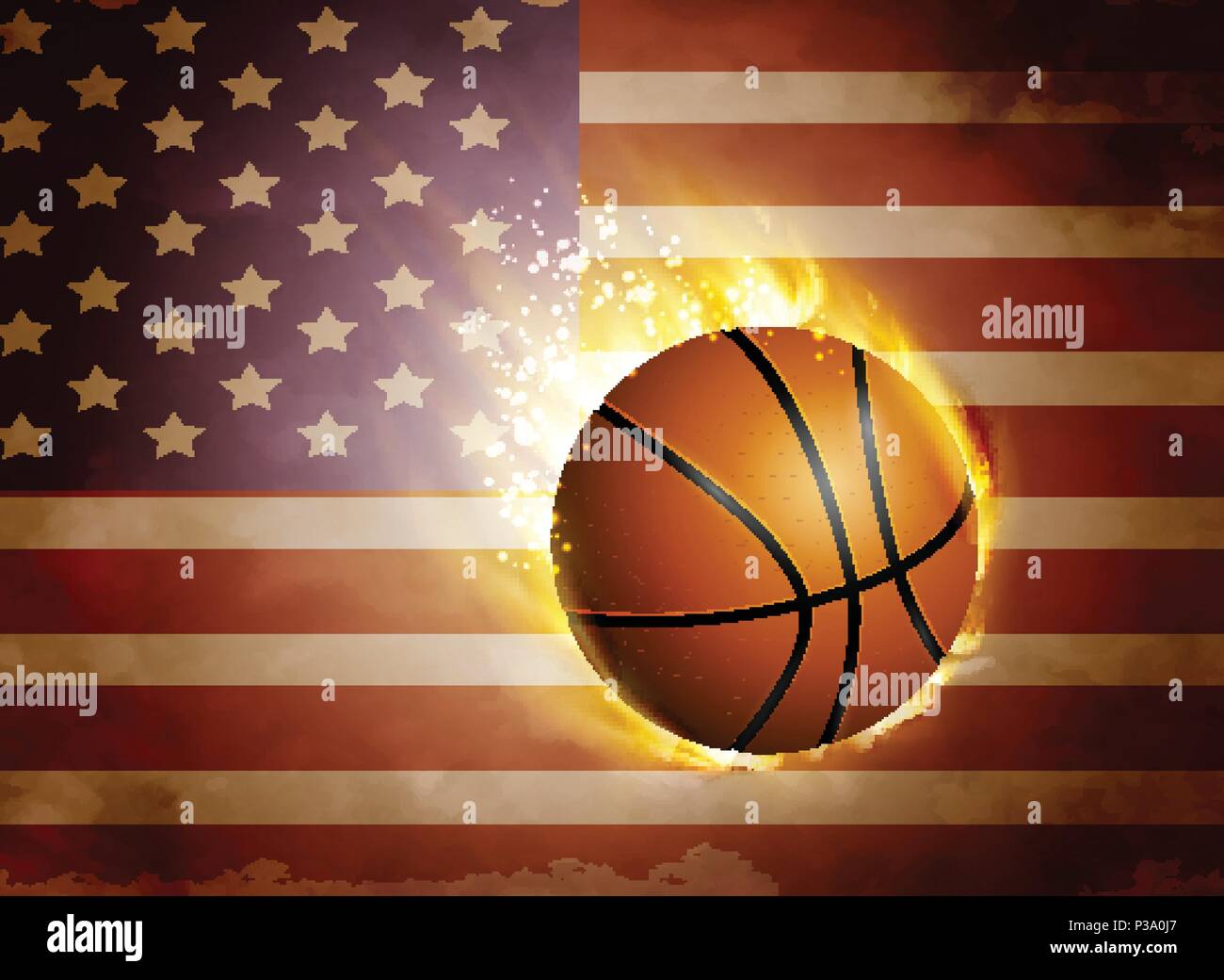 Flag of United States with basketball Stock Vector Image & Art - Alamy