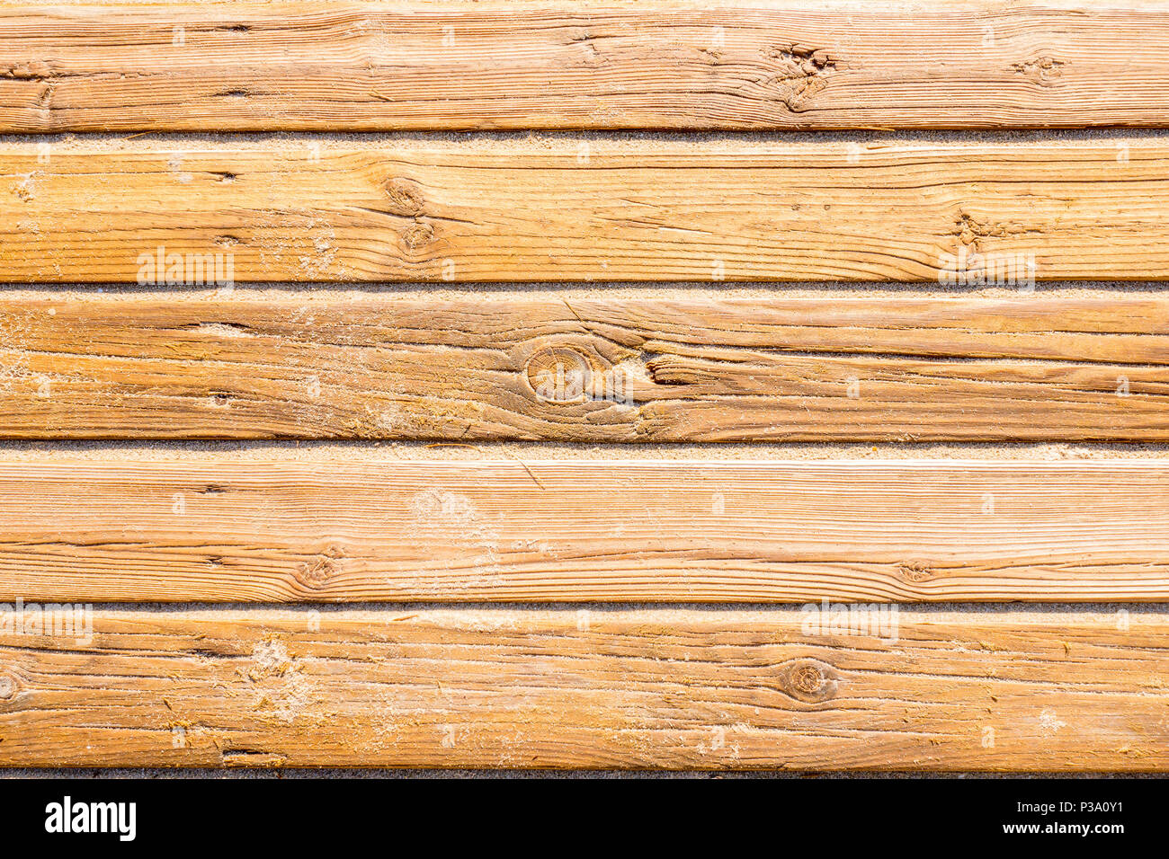 Wooden beach boardwalk with sand for texture or background Stock Photo ...