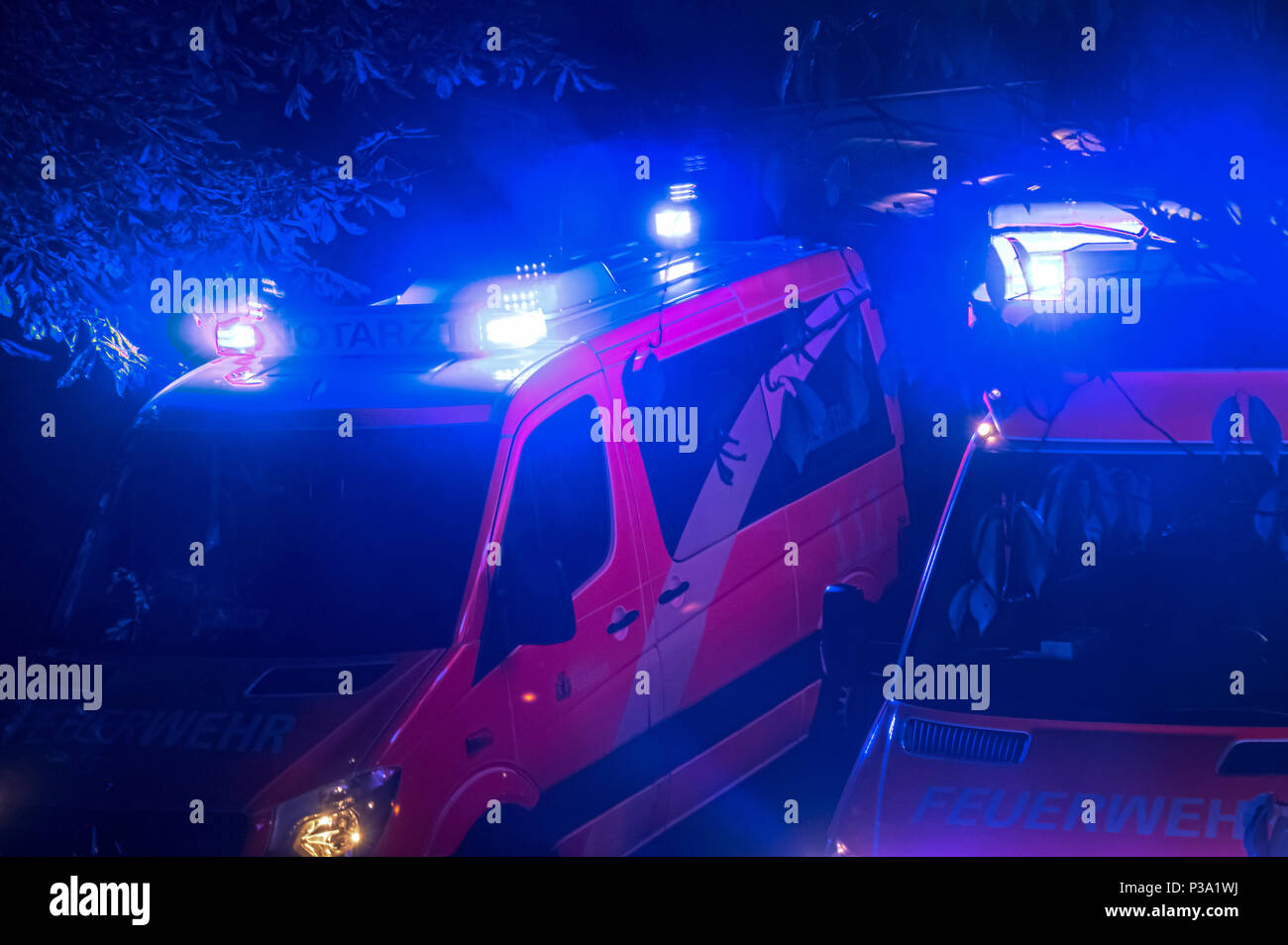 Berlin, Germany, ambulance and fire department cars in action Stock ...