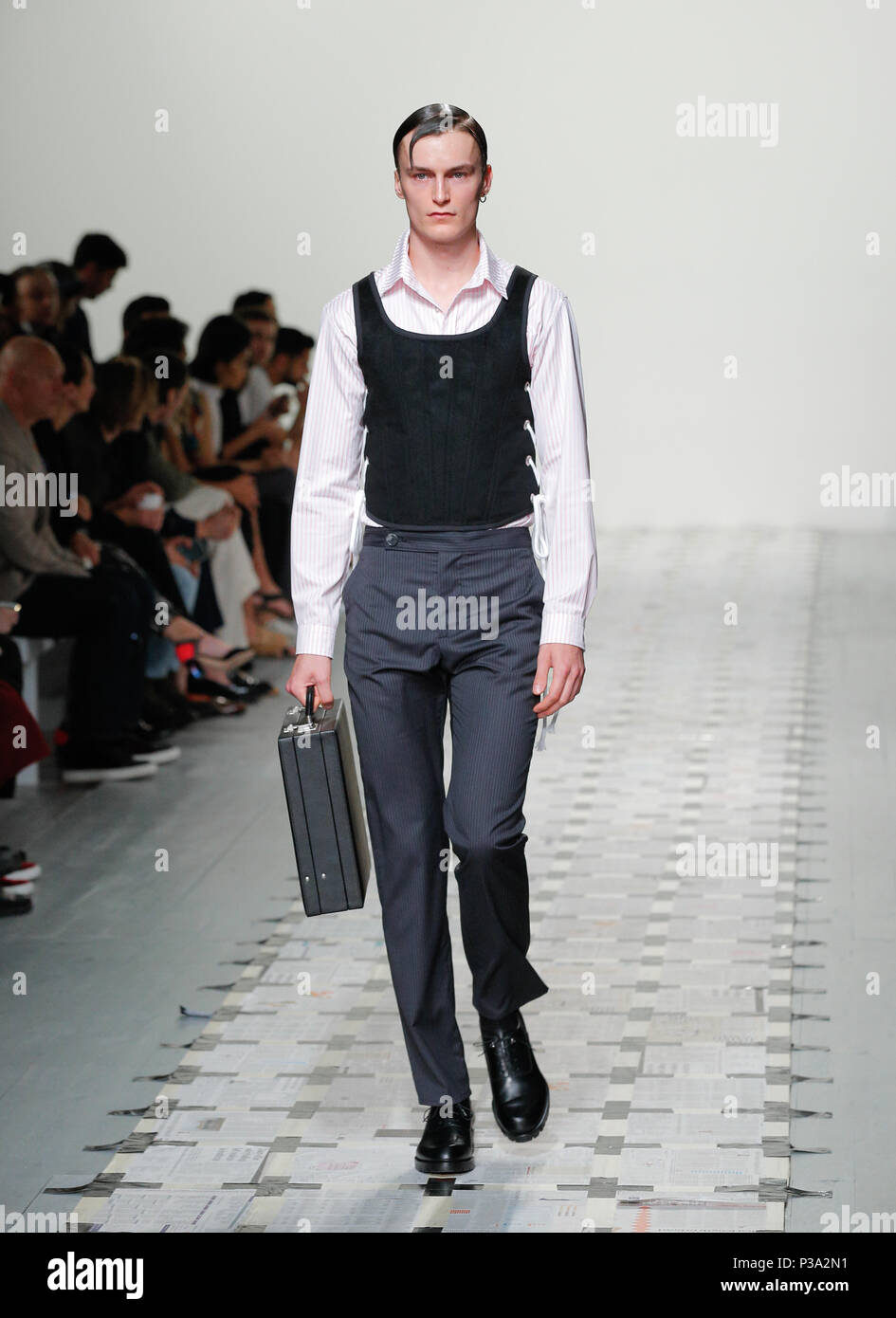 London Fashion Week Mens British designer Daniel w. Fletcher presenting ...