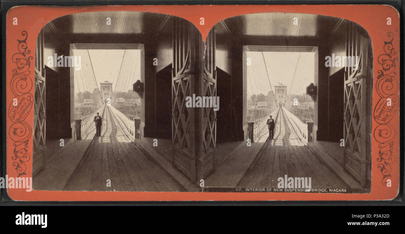 . Interior of new Suspension Bridge, Niagara. Coverage: 1860?-1905 ...