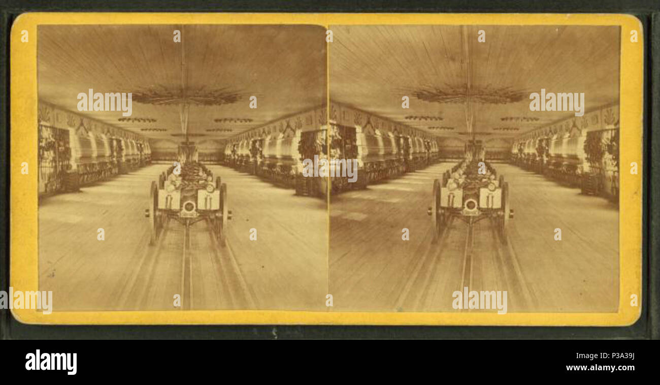 . Interior of the armory showing rifles, cutlasses, carbines and ...