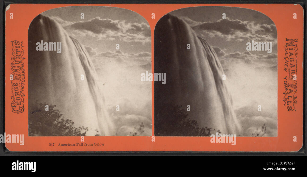 18 American Fall from below, by Curtis, George E., d. 1910 4 Stock ...
