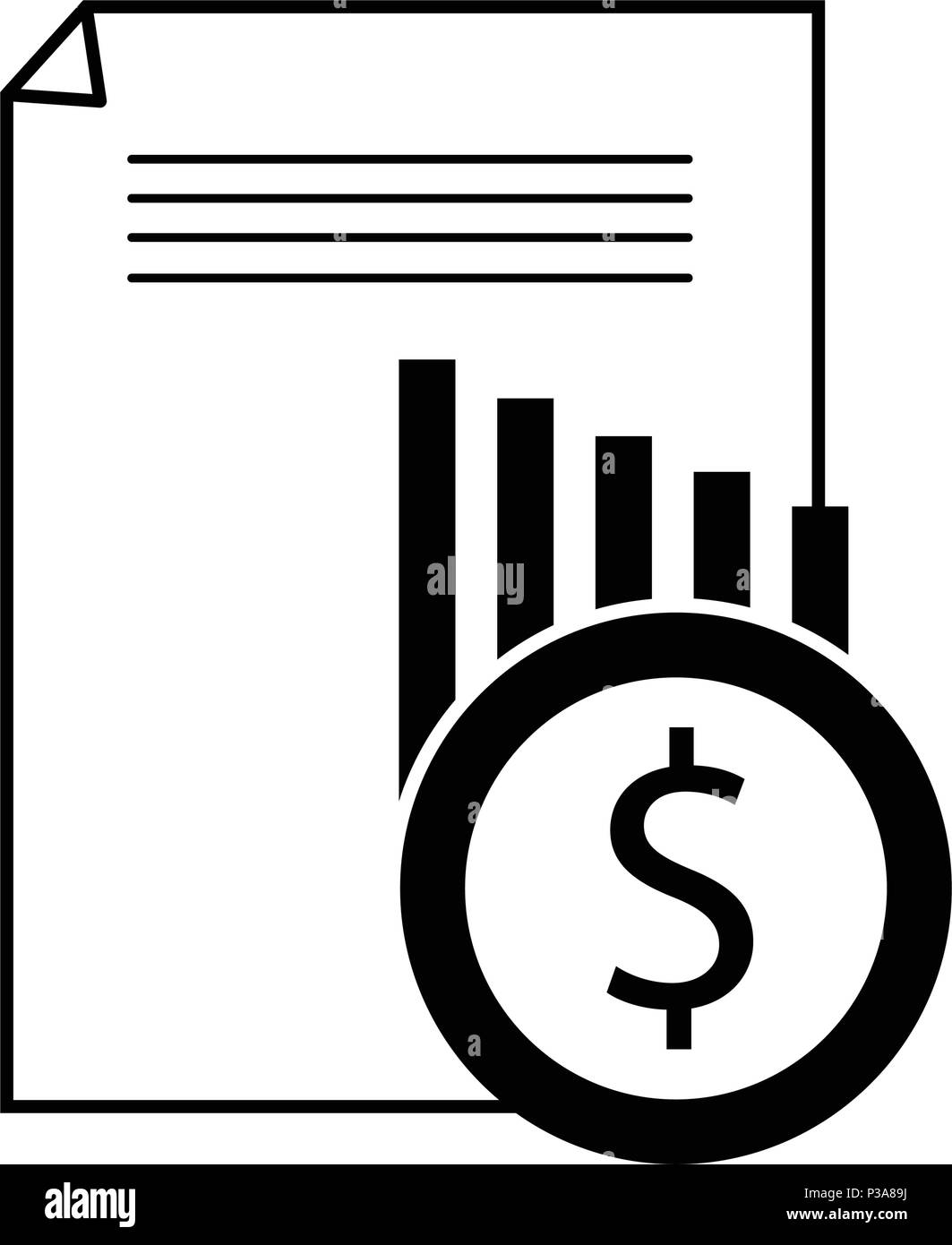 Paper with a finance graph. Business icon Stock Vector Image & Art - Alamy