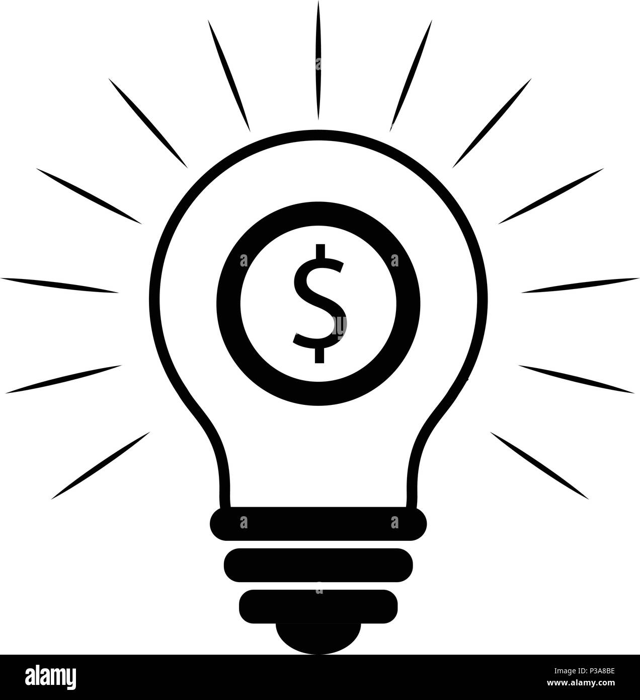Lightbulb with a money symbol. Business icon Stock Vector Image & Art ...