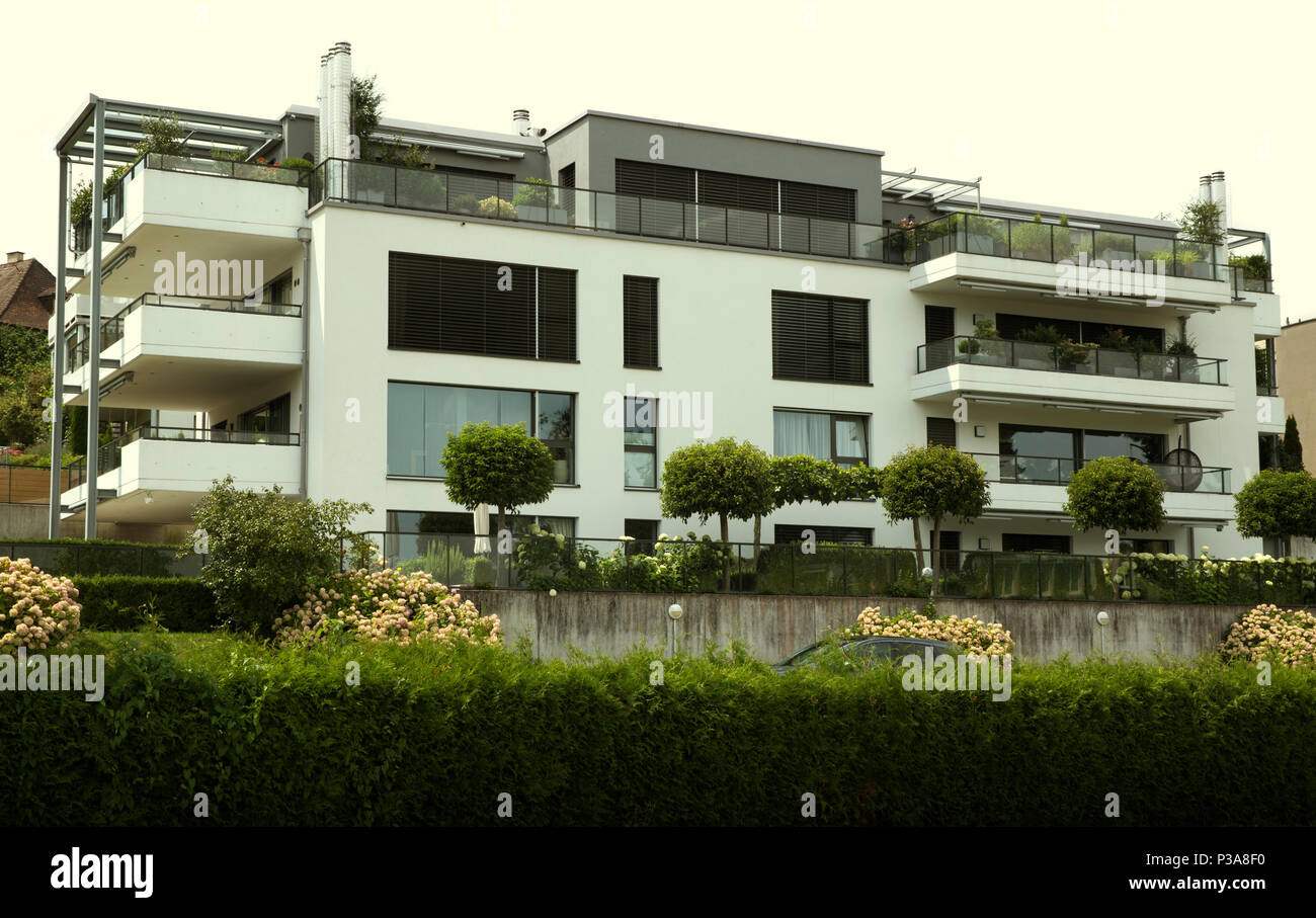 Modern apartment building in Zurich - Swiss architecture Stock Photo ...