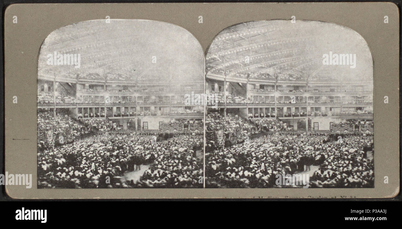 . Interior of Madison Square Garden at night. Coverage: 1865?-1905 ...