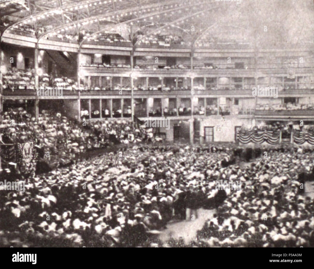 . Interior of Madison Square Garden at night. Coverage: 1865?-1905 ...