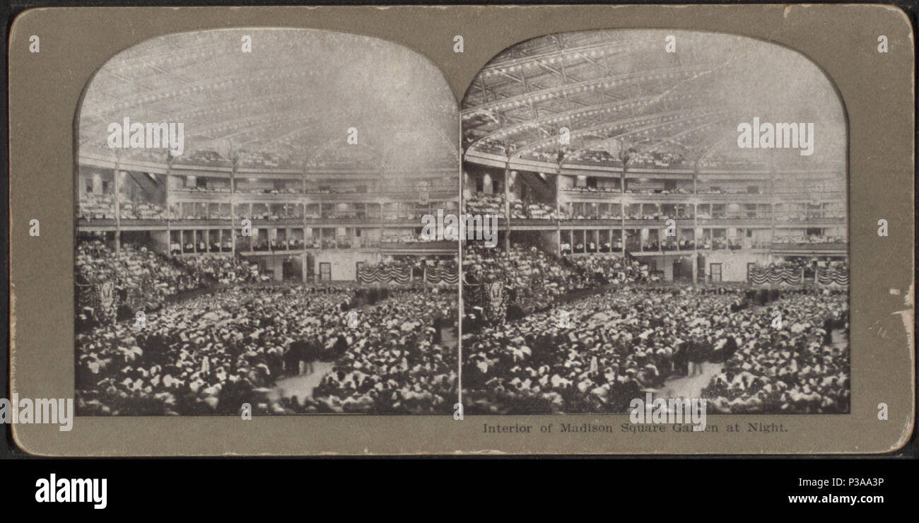 . Interior of Madison Square Garden at night. Coverage: 1865?-1905 ...