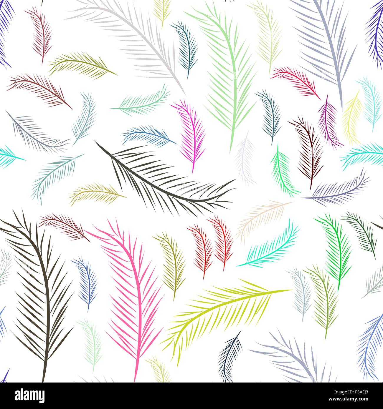 Seamless abstract feather illustrations background. Cartoon style ...