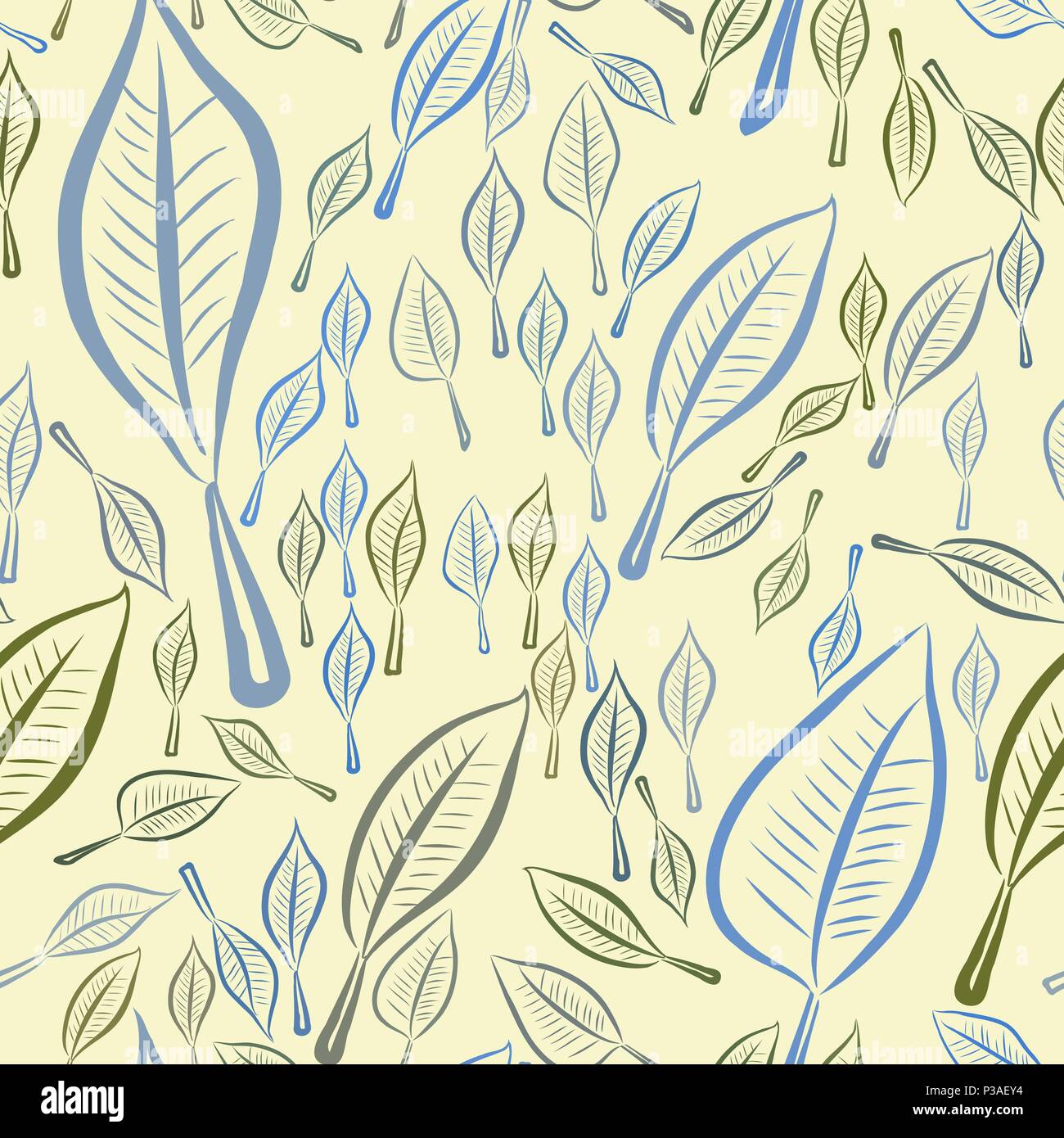 Seamless illustrations of leaves. Good for web page, wallpaper, graphic ...