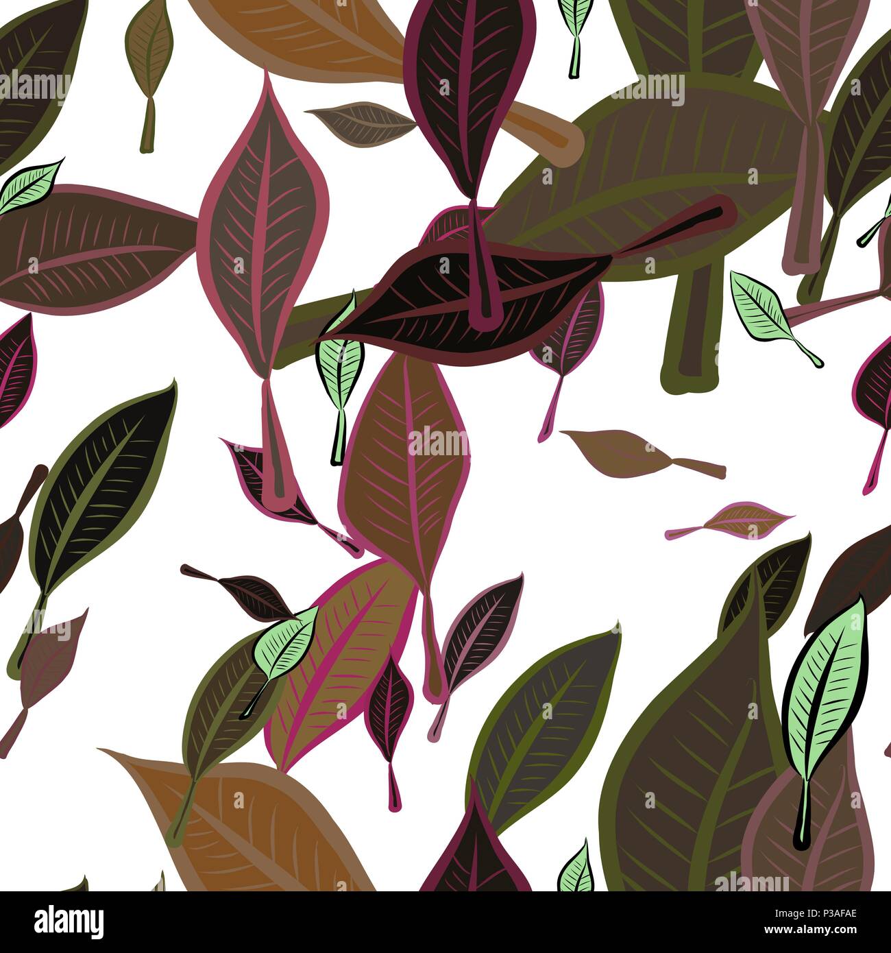 Seamless abstract illustrations of leaves, conceptual. Good for design ...