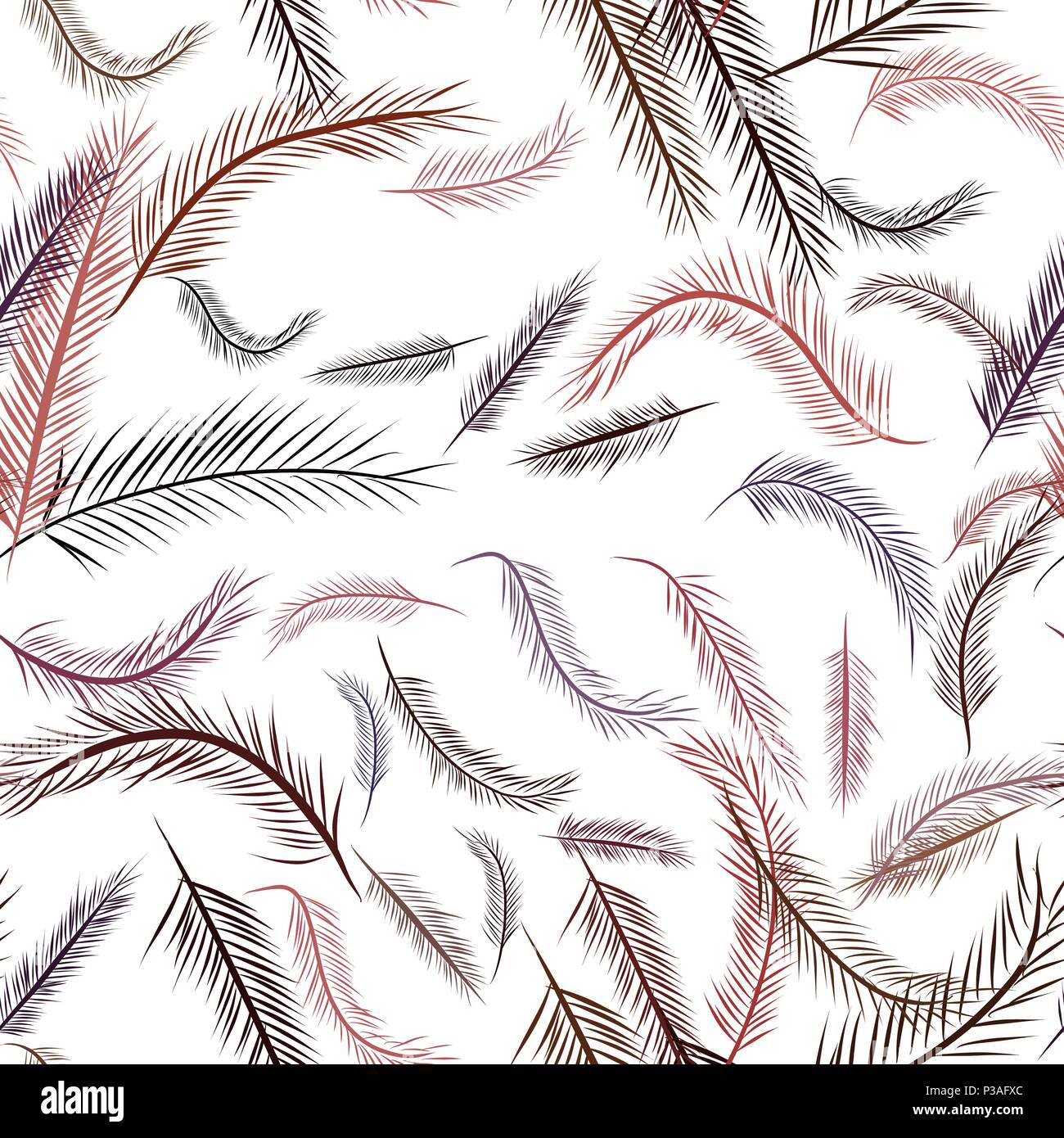 Seamless feather illustrations background abstract, hand drawn. Cartoon ...