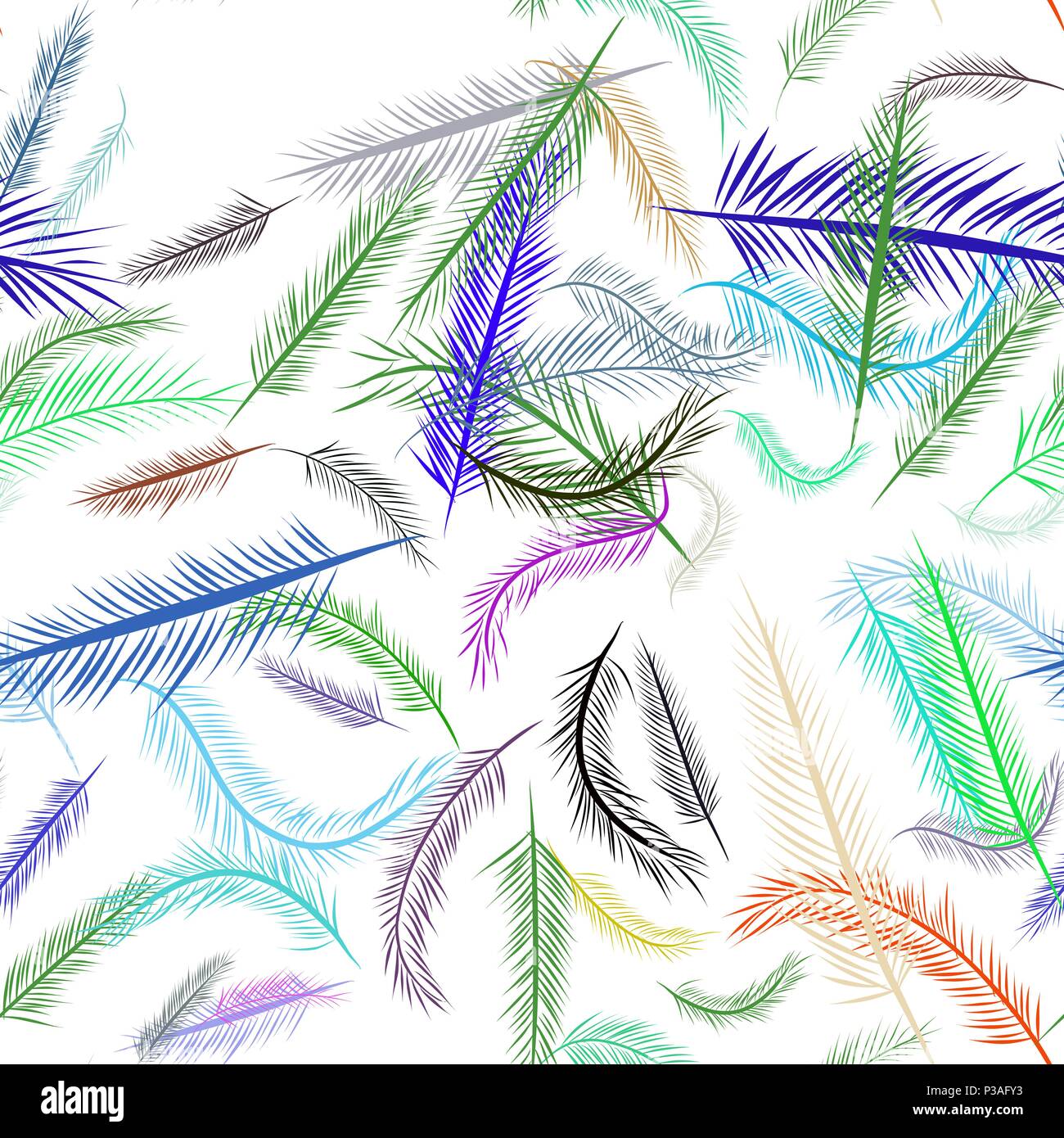 Seamless feather illustrations background abstract, hand drawn. Cartoon ...