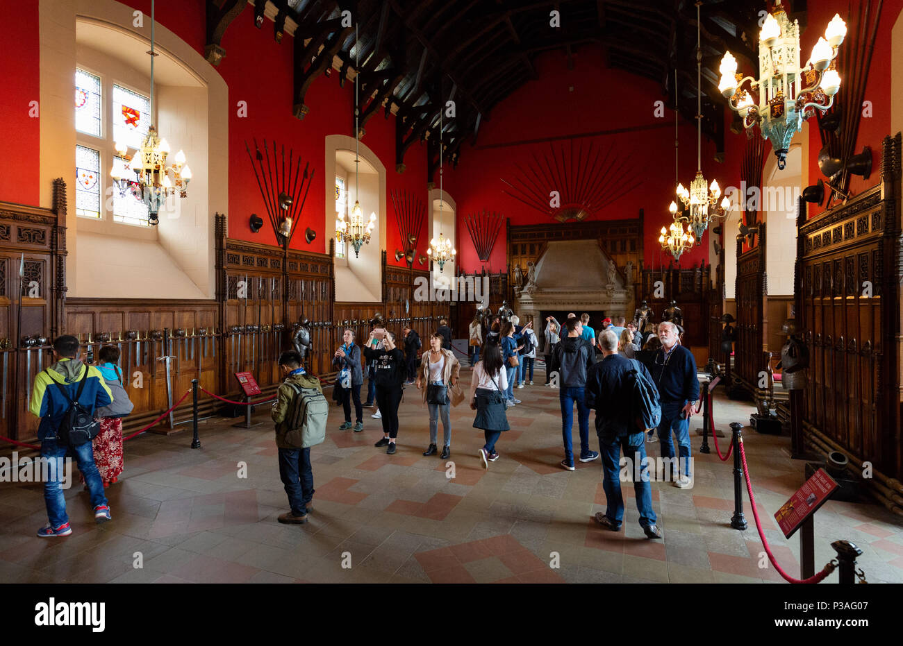 Edinburgh Castle interior - Tourists in the Great Hall, Edinburgh ...